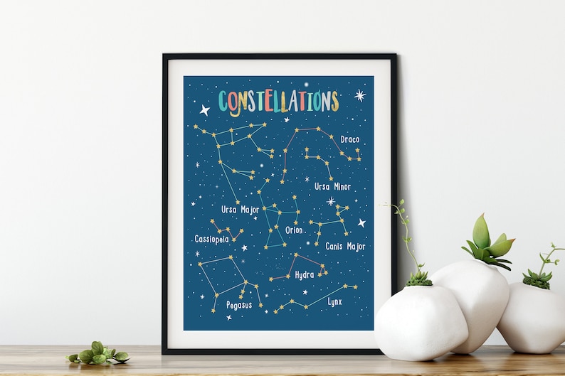 Constellation Print Space Art Constellations Nursery Wall Art | Etsy
