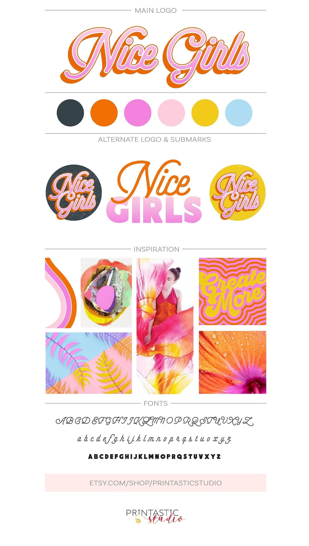 Branding Kit Template, Retro Logo Design for Small Business, Vintage ...