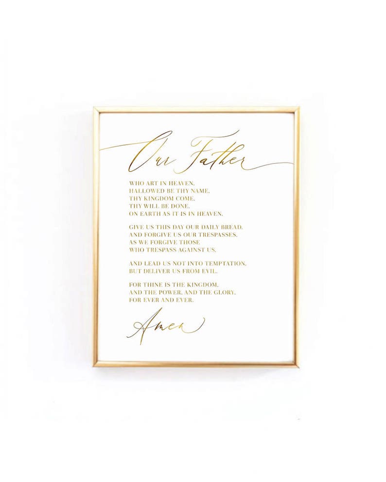 The Lord's Prayer Print Our Father Prayer Scripture Art - Etsy