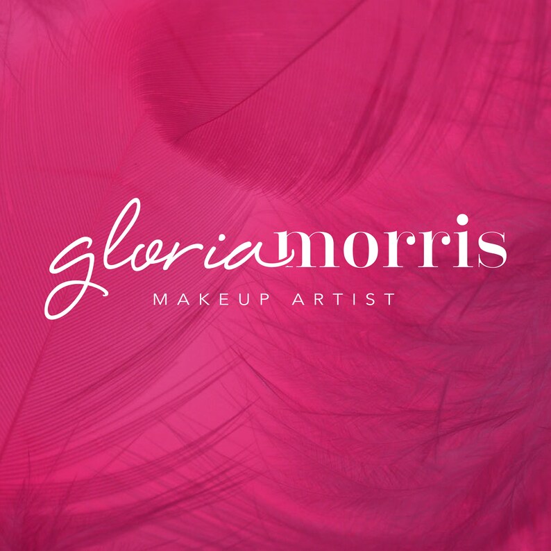 Modern Branding Package Gold Pink Makeup Artist Logo Kit - Etsy