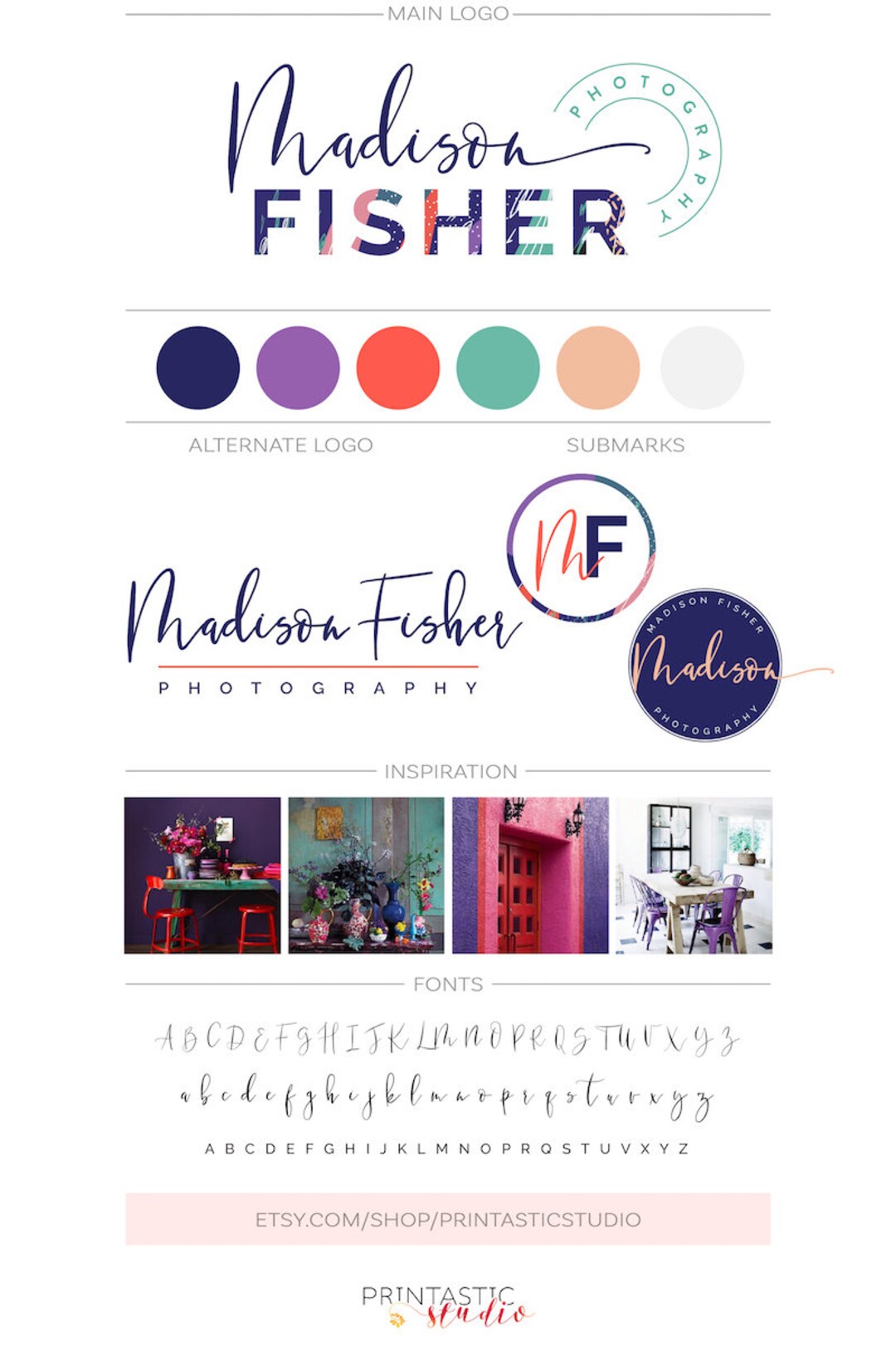 Modern Logo Kit, Photography Branding Package, Custom Logo Kit Business ...