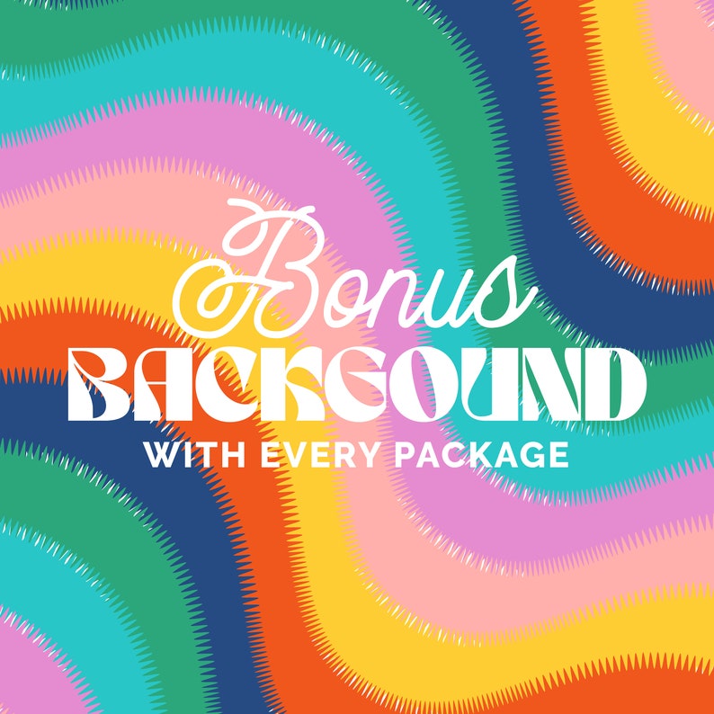 Colorful Fun Boho Logo Branding Kit Premade Retro Logo - Etsy