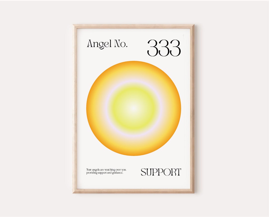 Angel Number Poster 333 Spiritual Poster, Pretty Aura Poster, Gradient ...