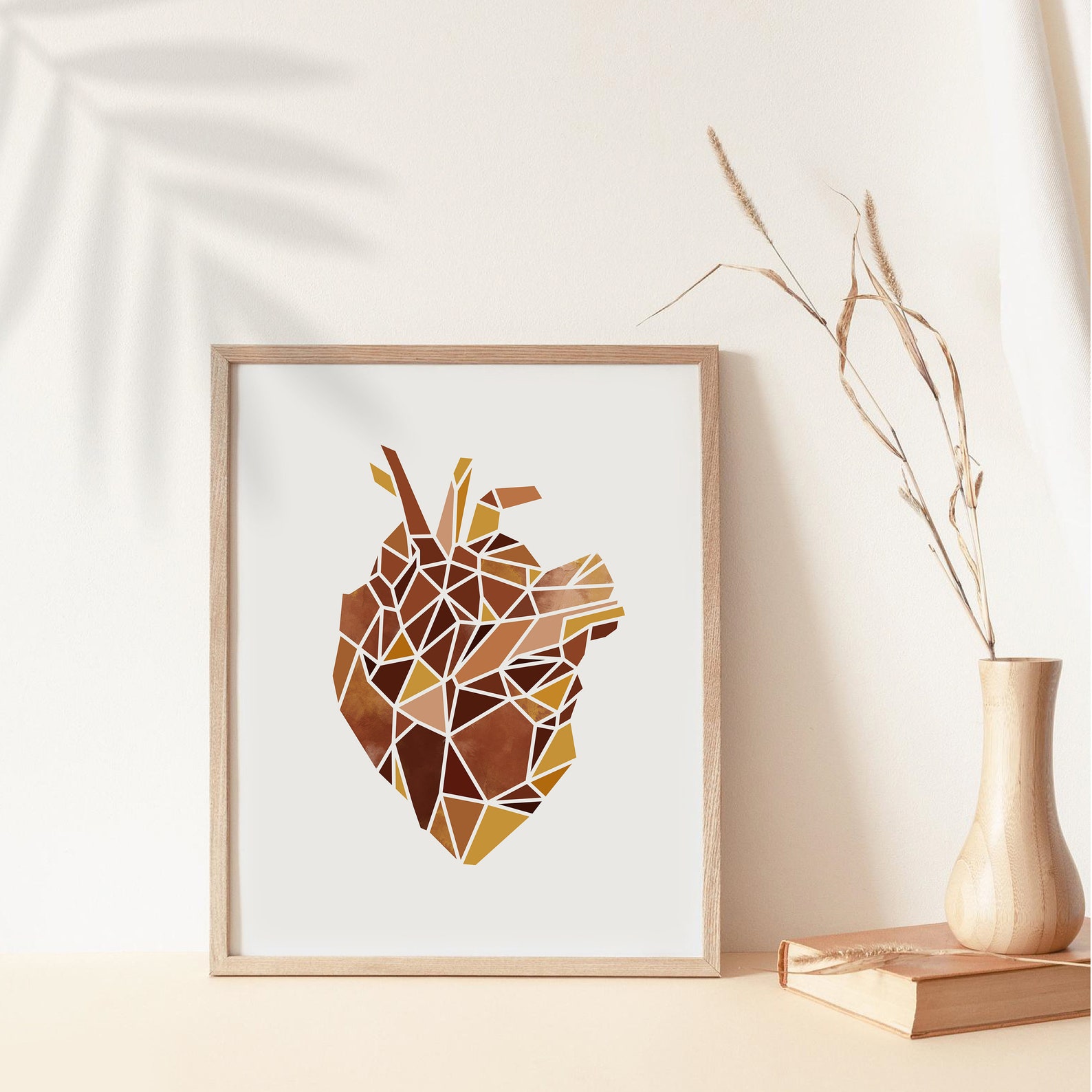 Boho Wall Decor Geometric Heart Anatomy Print Abstract Art - Etsy