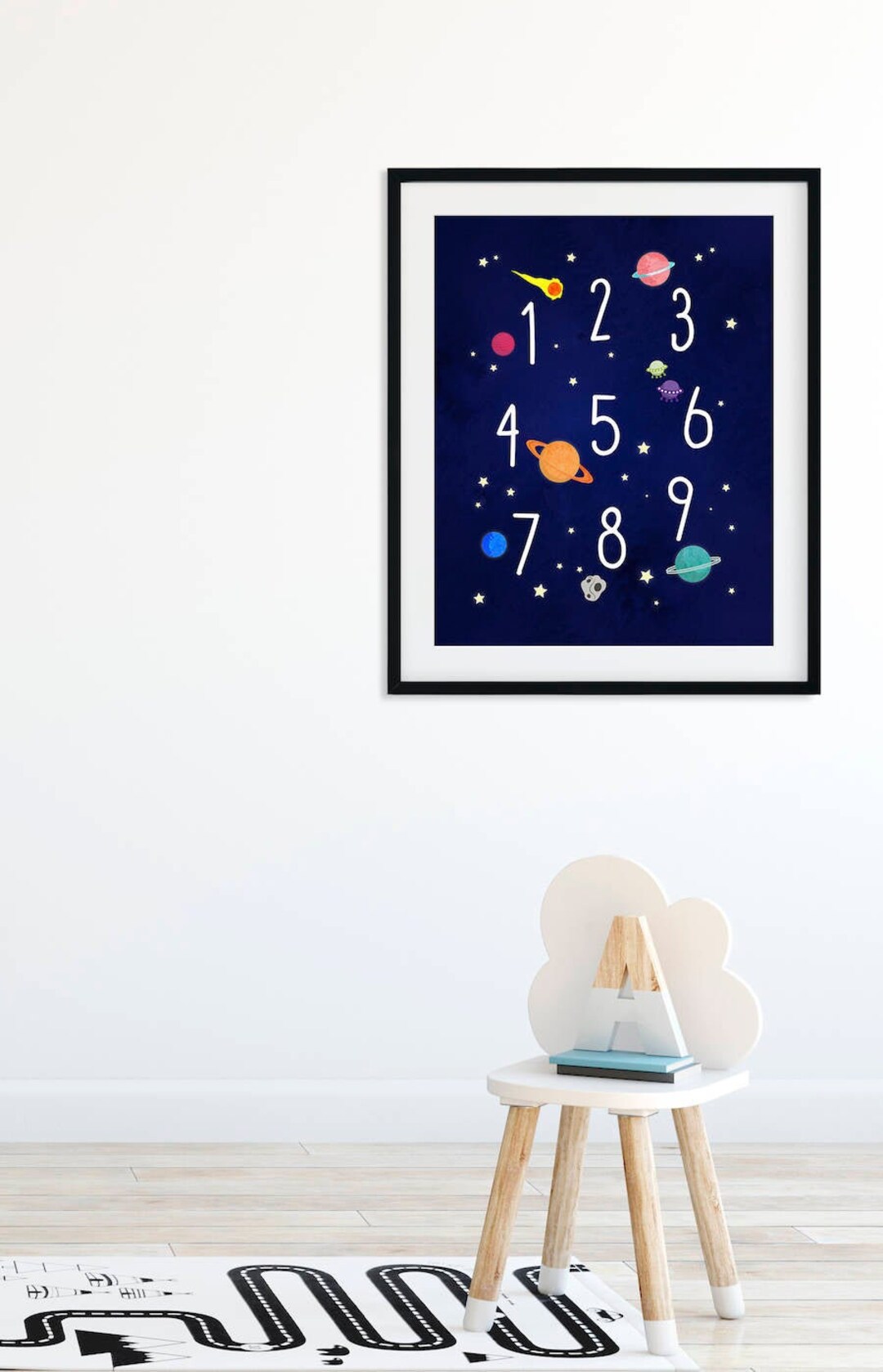 Outer Space Nursery Wall Art, Numbers Print, Space Boys Room Decor ...