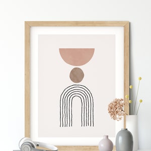 Mid Century Modern Minimal Poster, Abstract Art Print, Geometric Shapes ...
