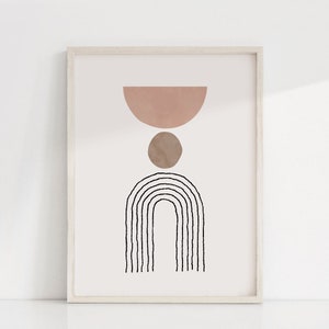 Mid Century Modern Minimal Poster, Abstract Art Print, Geometric Shapes ...