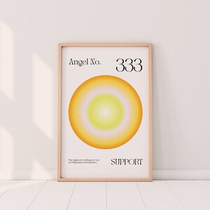 Angel Number Poster 333 Spiritual Poster, Pretty Aura Poster, Gradient ...