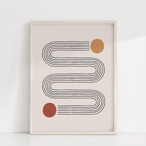 Boho Print Set, Mid Century Modern Gallery Wall Set, Abstract Line Art ...