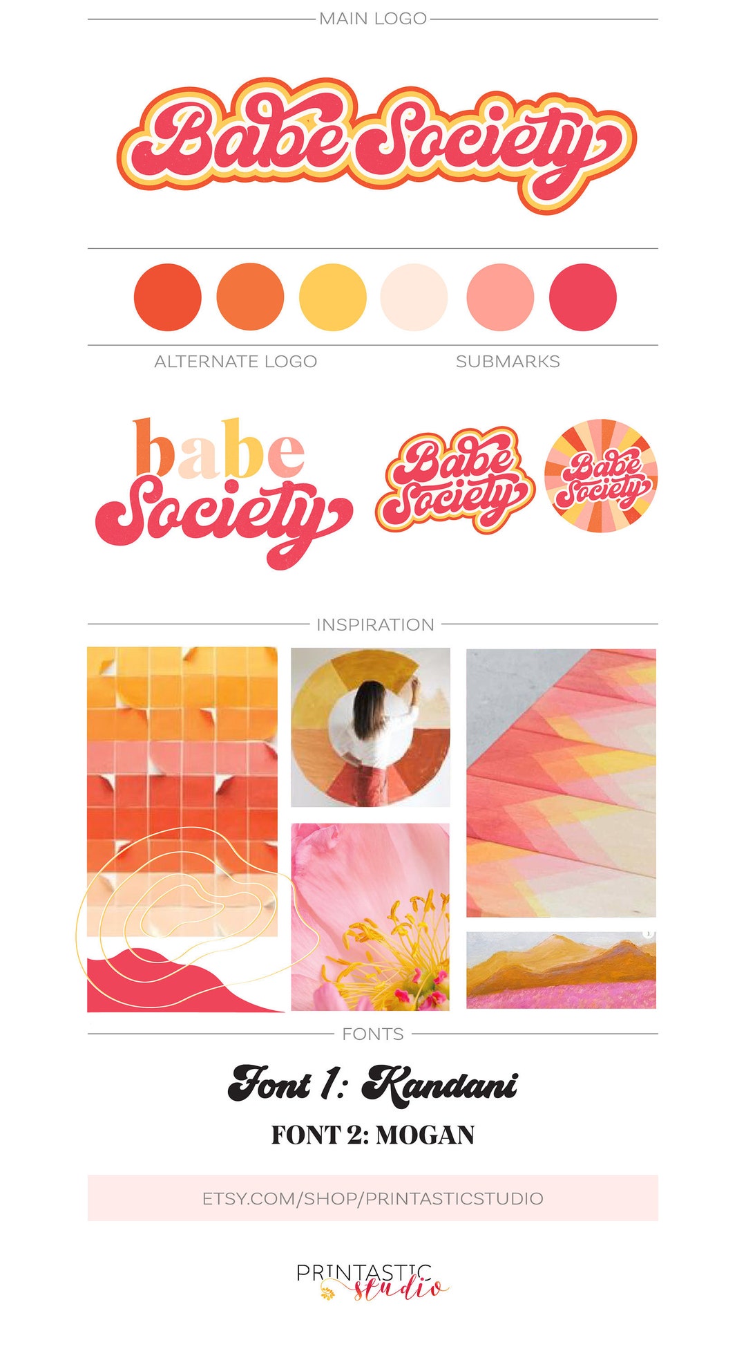 Retro Logo Branding Package, Fashion Boho Logo, Vintage Branding Kit ...