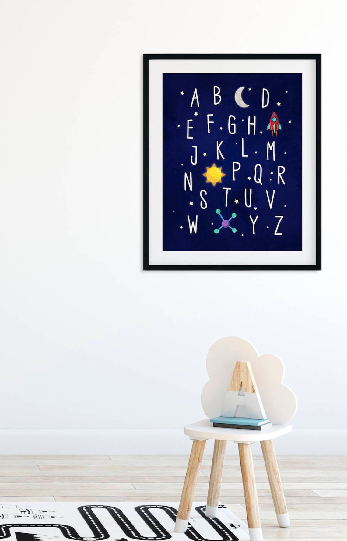 Space Alphabet Nursery Print Outer Space Alphabet Poster - Etsy