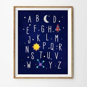 Space Alphabet Nursery Print, Outer Space Alphabet Poster, Space Theme ...
