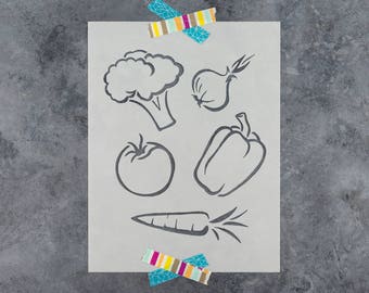 Vegetable stencil | Etsy