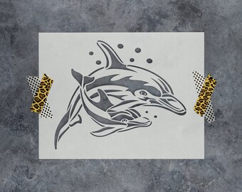 Dolphin stencil | Etsy
