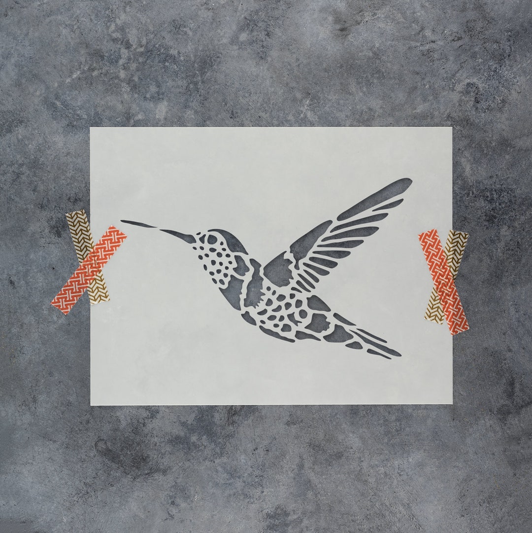 Hummingbird Stencil - Bird Stencil, Hummingbird Stencils, Small Hummingbird Stencil, Bird ...