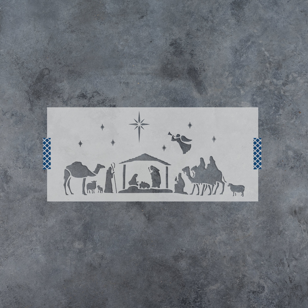 Nativity of Jesus Stencil - Reusable Nativity Stencils, Nativity ...