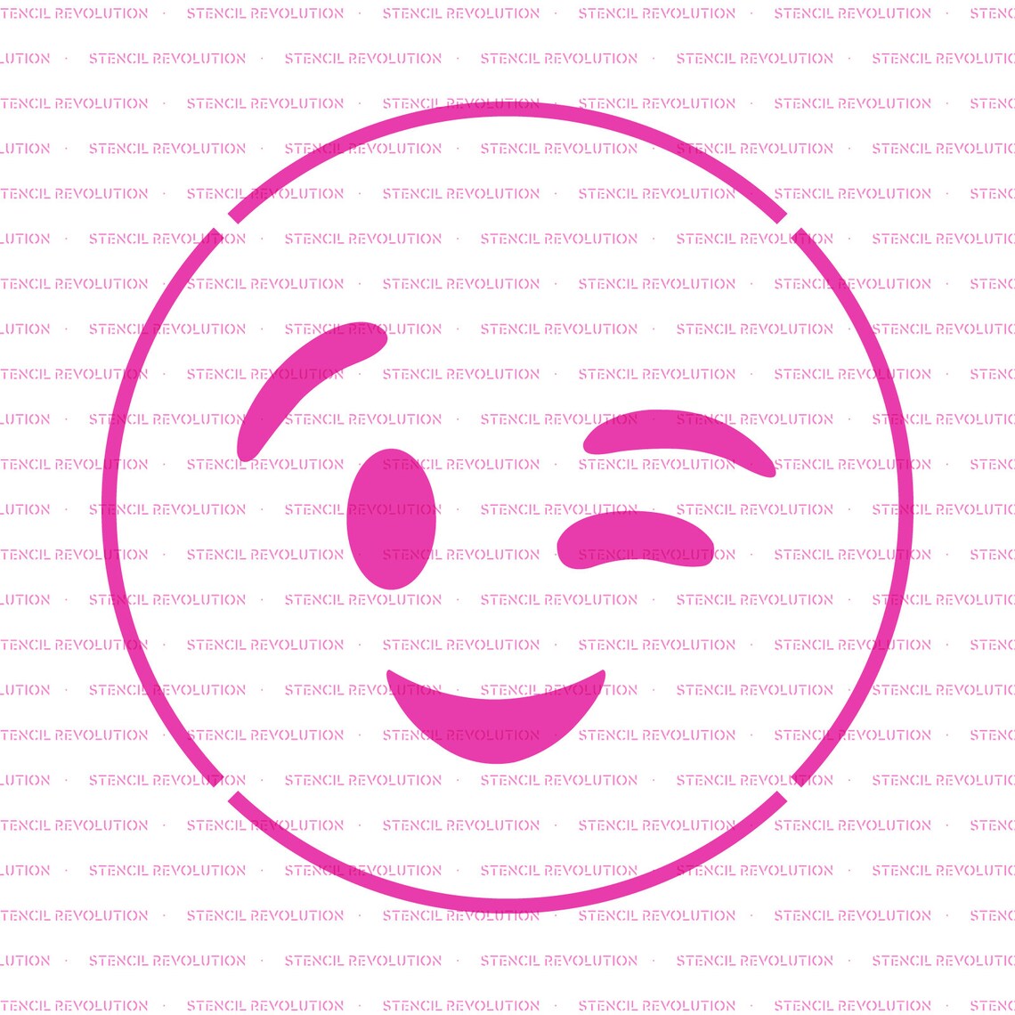 Emoji Wink Stencil - Large Emoji Stencils, Emoji Stencil Designs, Funny ...