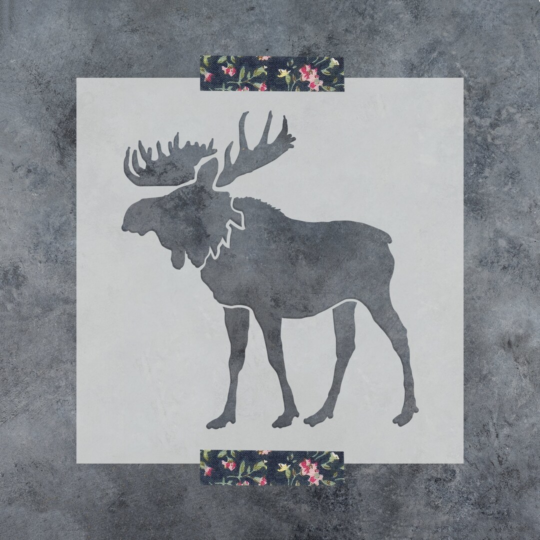 Moose Stencil - Reusable Moose Stencil, DIY Moose Stencils, Moose Antler Stencil, Woodland ...