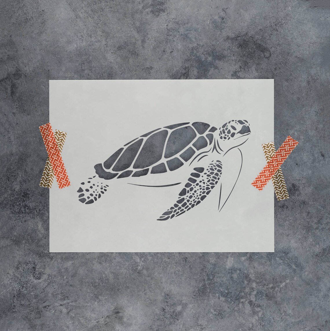 Sea Turtle Stencil - Reusable Stencils of a Sea Turtle, Turtle Stencil ...