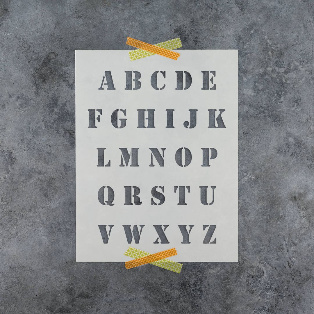 Army Letter Stencil Set - Letter Stencils, Alphabet Stencil, Uppercase ...