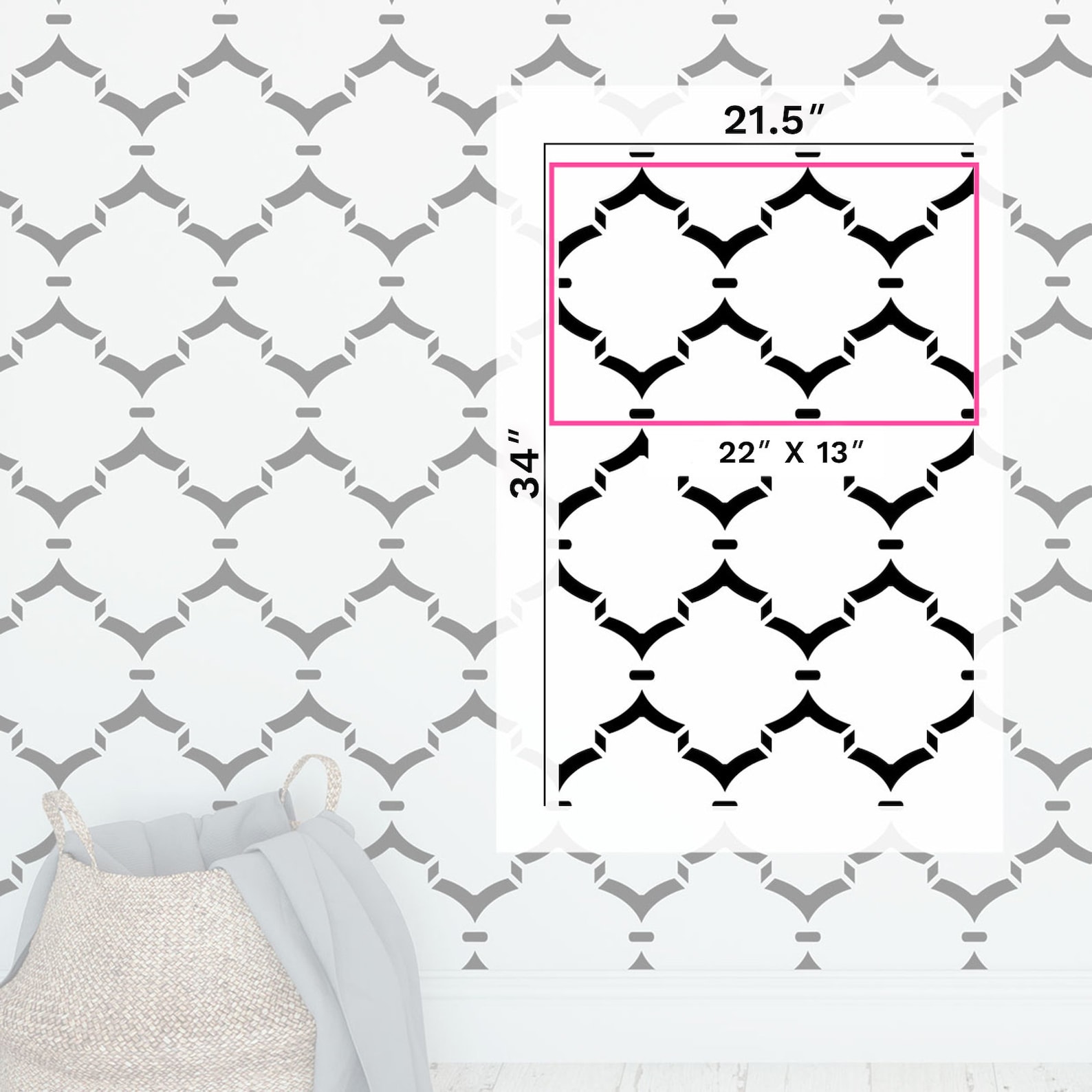 Moroccan Outline Stencil Reusable DIY Wall Stencils for | Etsy