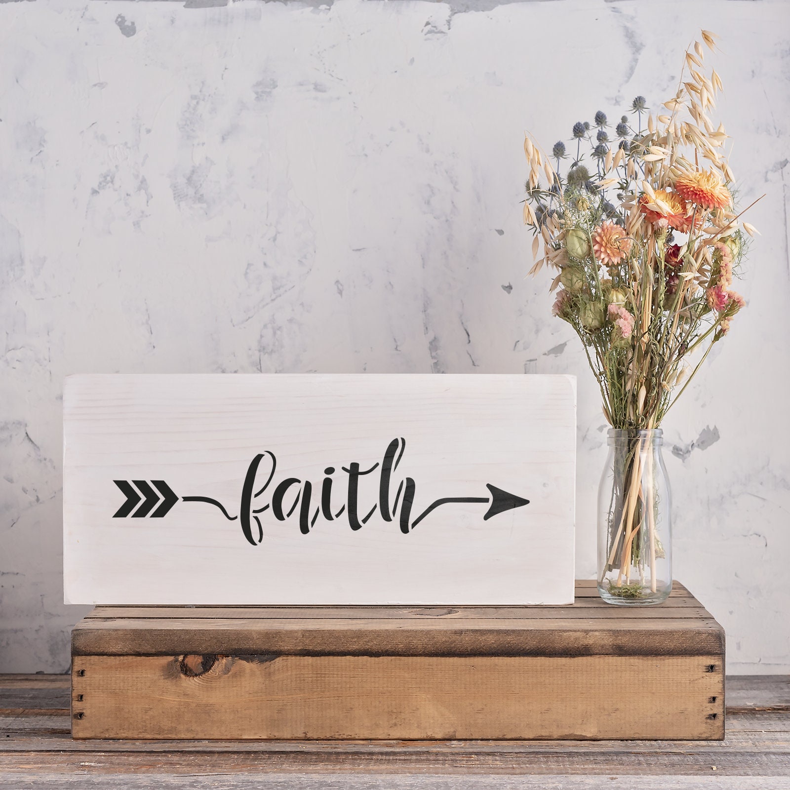 Faith Arrow Stencil Faith Stencil Faith Stencils Word - Etsy