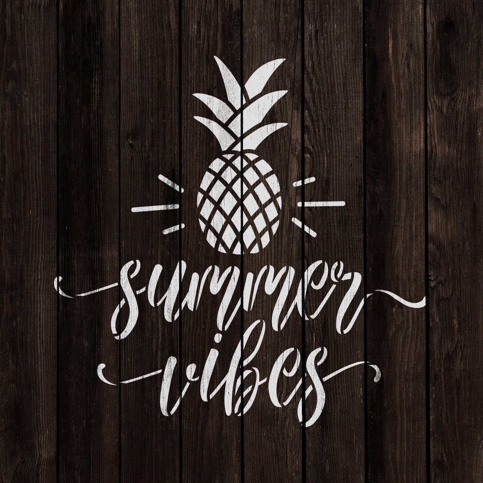 Pineapple Summer Vibes Stencil for Painting Crafts, Reusable Stencils ...