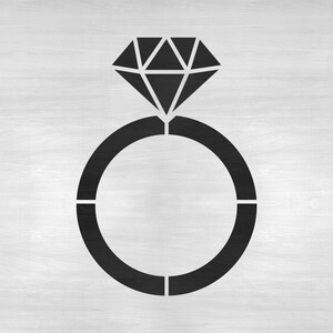 Engagement Ring Stencil - Engagement Stencil, Diamond Ring Stencil, Wedding Stencil, Engagement ...