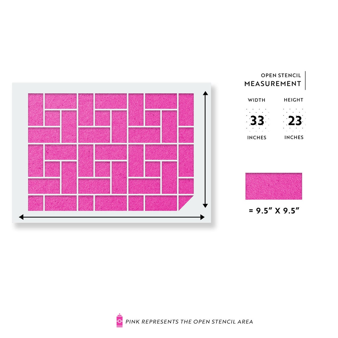Spanish Bond Brick Pattern Wall Stencil - Brick Stencil, Pattern ...