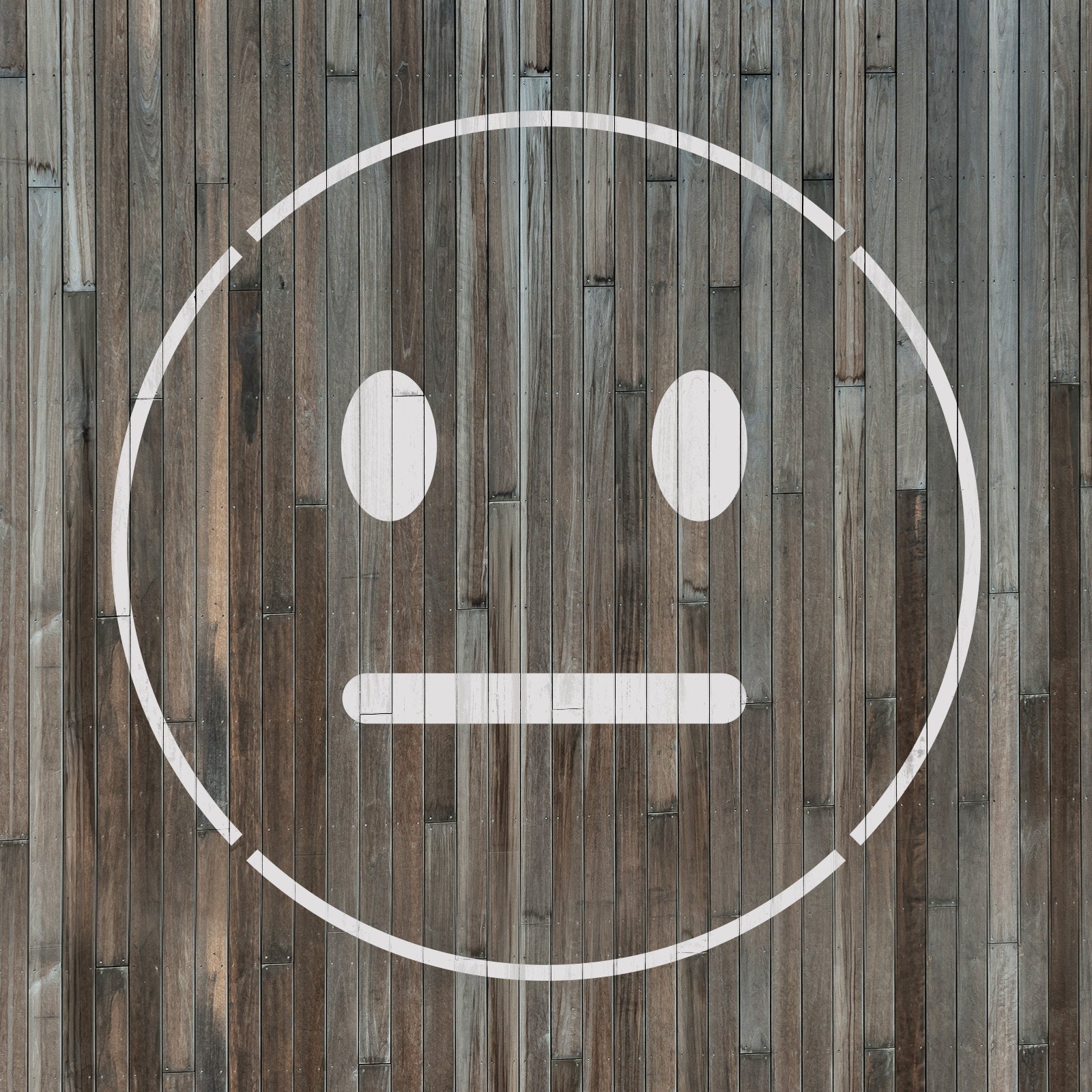 Emoji Straight Face Stencil for DIY Craft Projects, Large Reusable Face ...