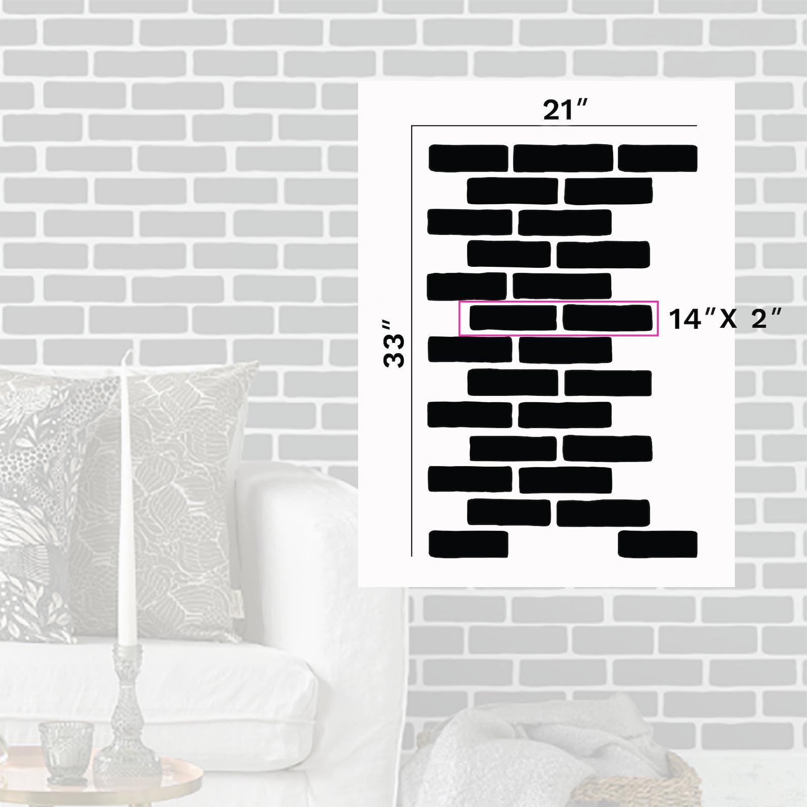 Brick Stencil Brick Stencils Wall Stencil Large Wall - Etsy