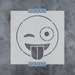 Emoji Winking Tongue Out Stencil - Tongue Stencil, Winking, Emoji ...