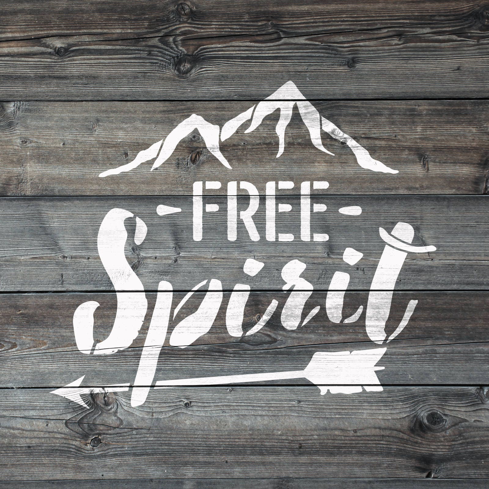 Free Spirit Stencil Reusable Stencil Mountain Stencil - Etsy
