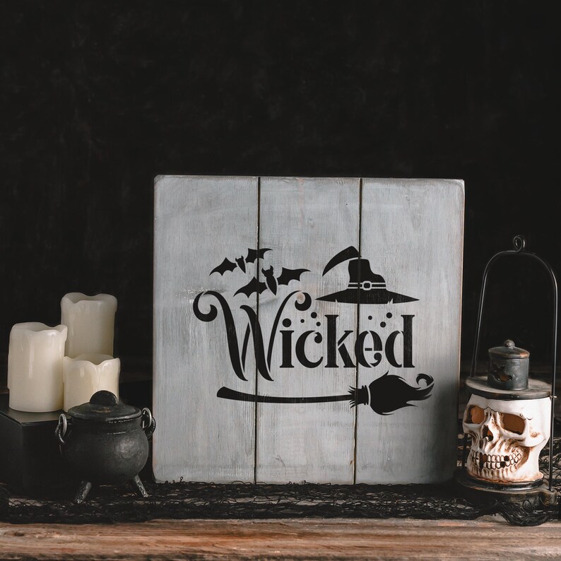 Wicked Witch Stencil for Halloween Painting Crafts – Reusable Mylar ...
