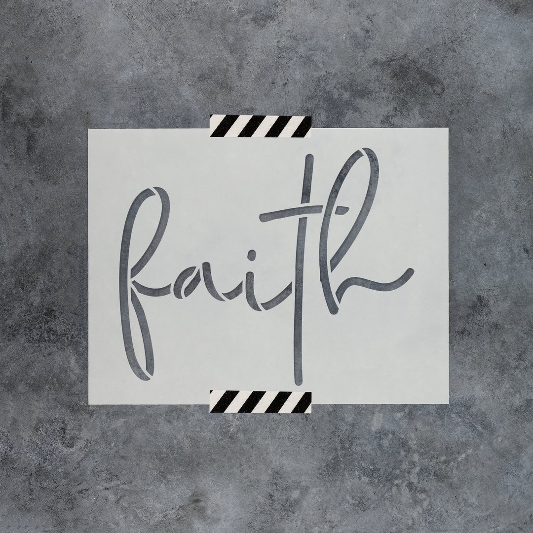 Faith Script Stencil - Reusable DIY Craft Stencils of the Word Faith ...