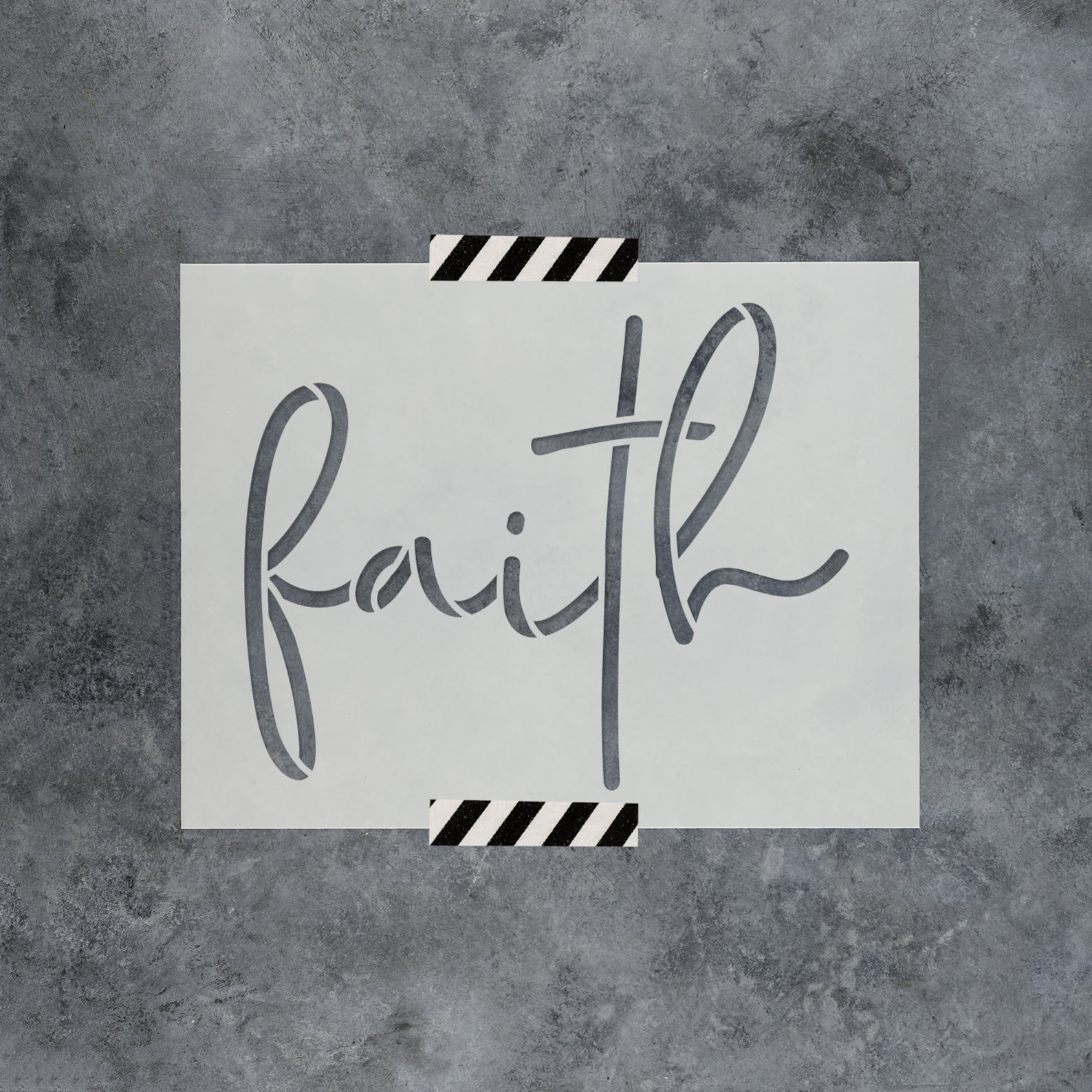 Faith Script Stencil Reusable DIY Craft Stencils of the Word - Etsy