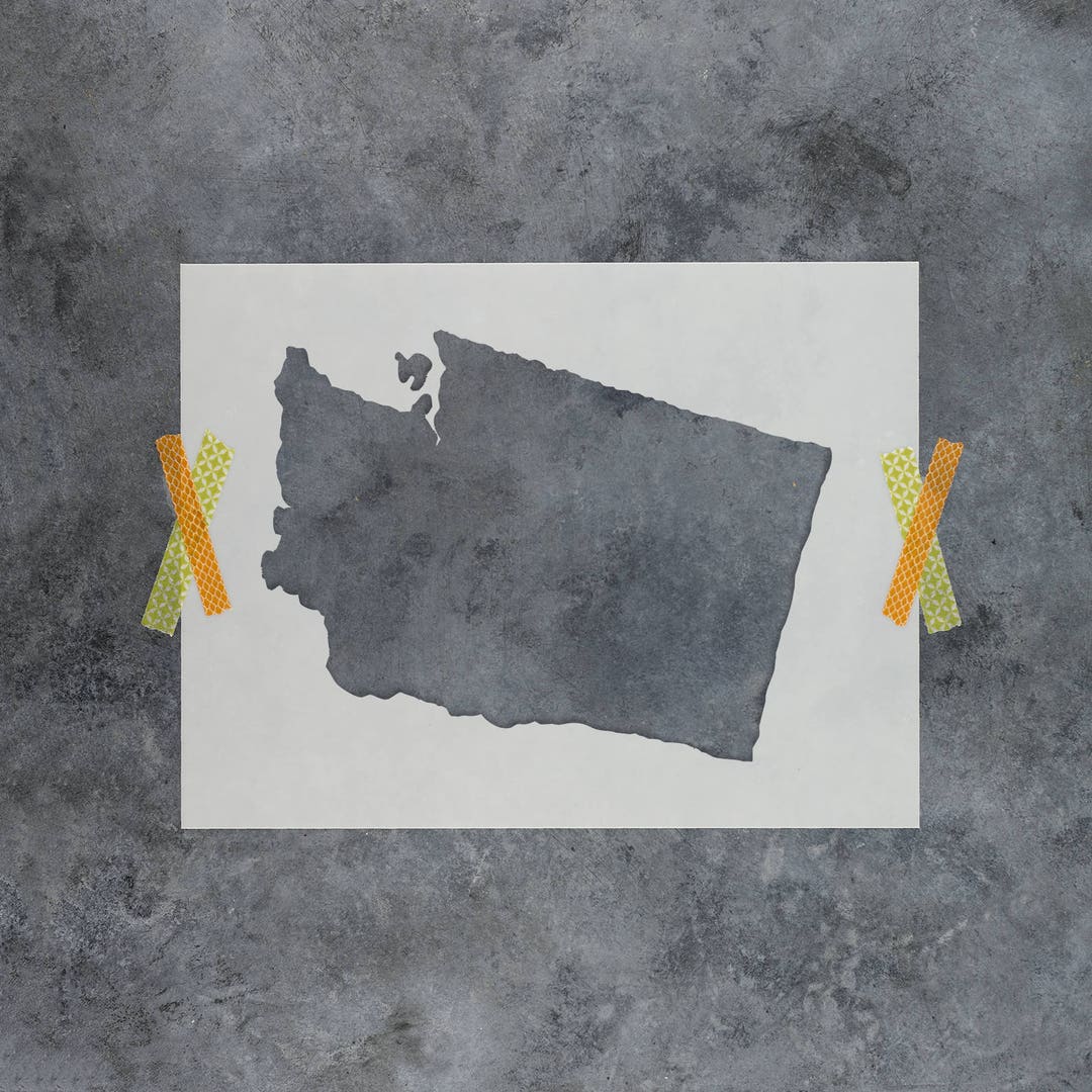 Washington State Stencil Template Laser Cut Mylar Pattern for Fabric ...