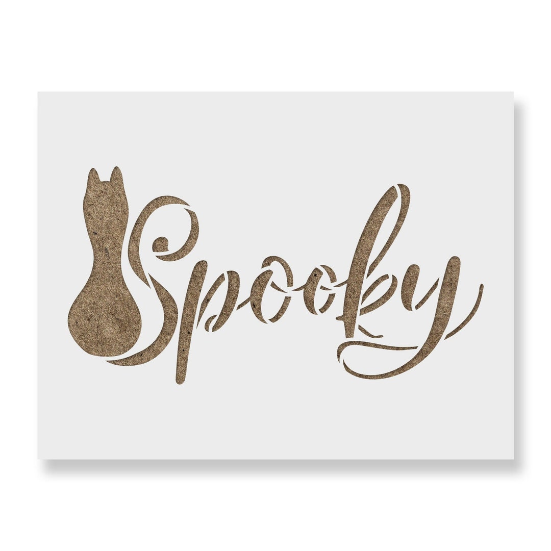 Spooky Cat Stencil for Halloween Crafts, Horror Decor, Spooky Home Art ...