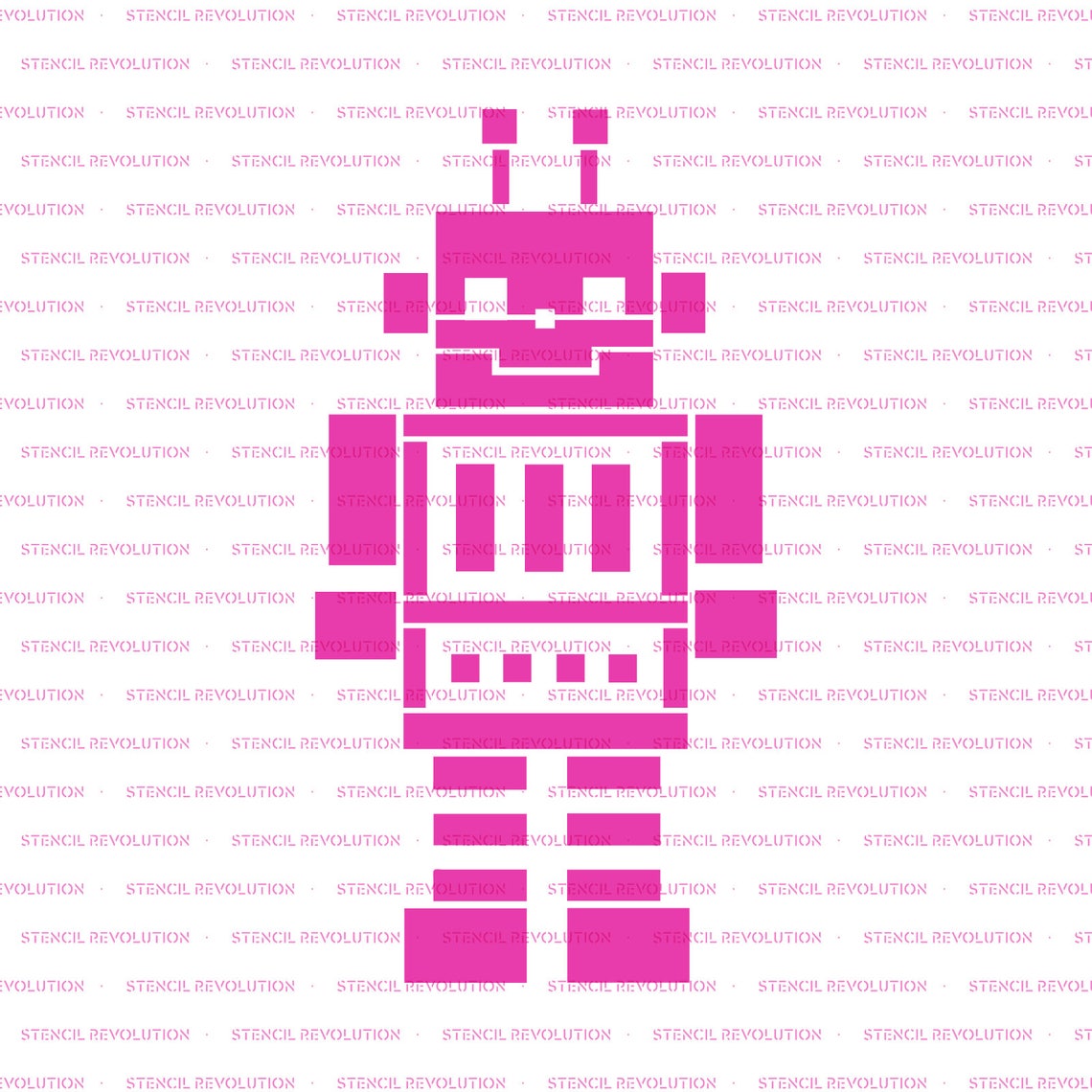 Robot Stencil for Painting, Reusable Large Robot Stencils for Walls ...