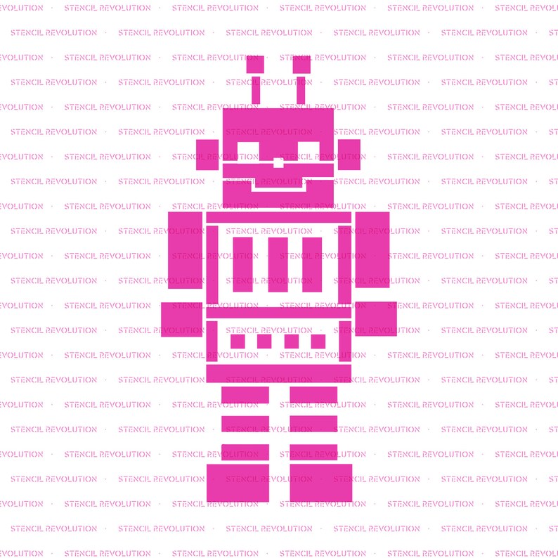 Robot Stencil for Painting, Reusable Large Robot Stencils for Walls ...