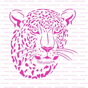 Jaguar Head Stencil - Jaguar Stencils, Jaguar, Animal Stencil, Head ...