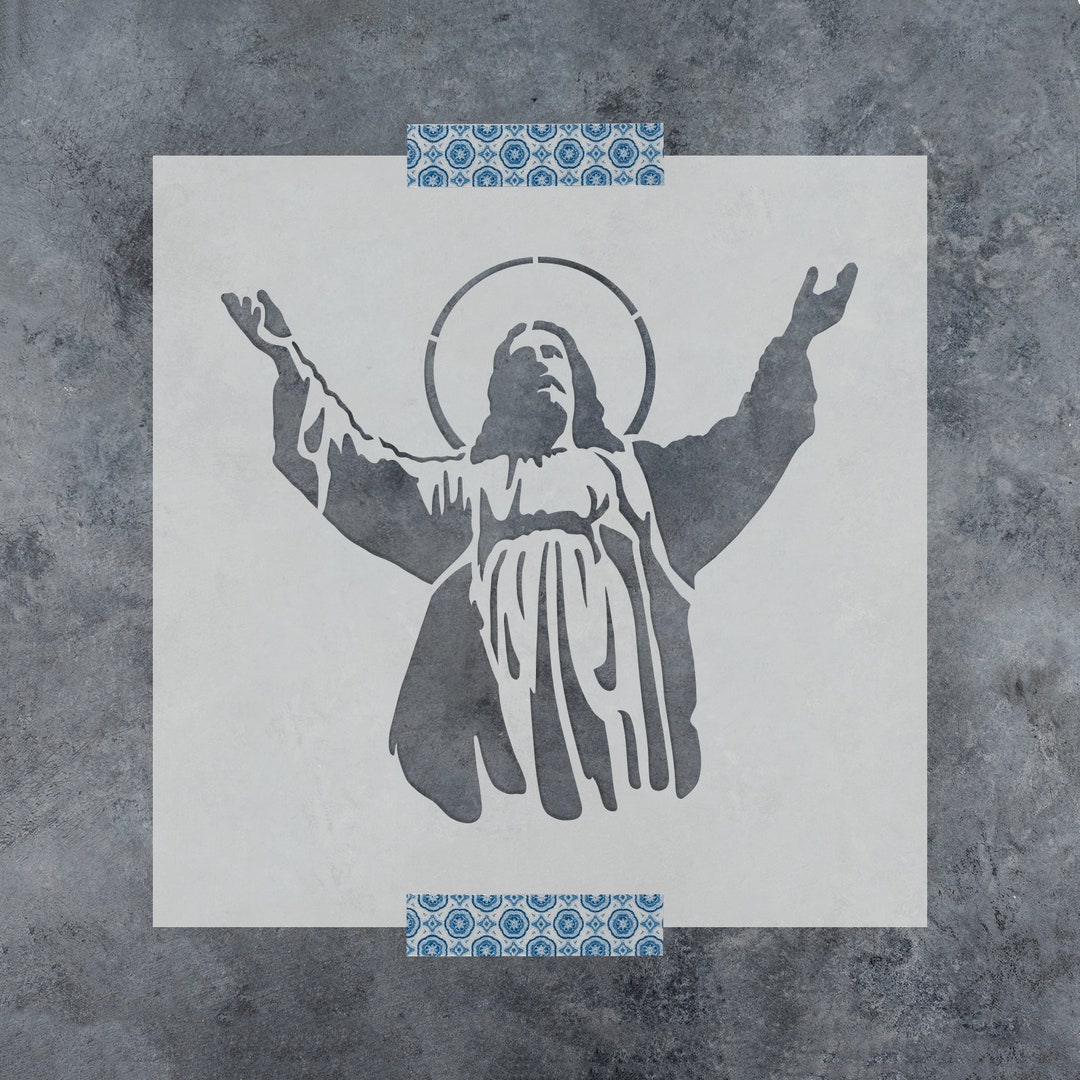 Jesus Christ Stencil for Painting, Reusable Christian Art Template ...