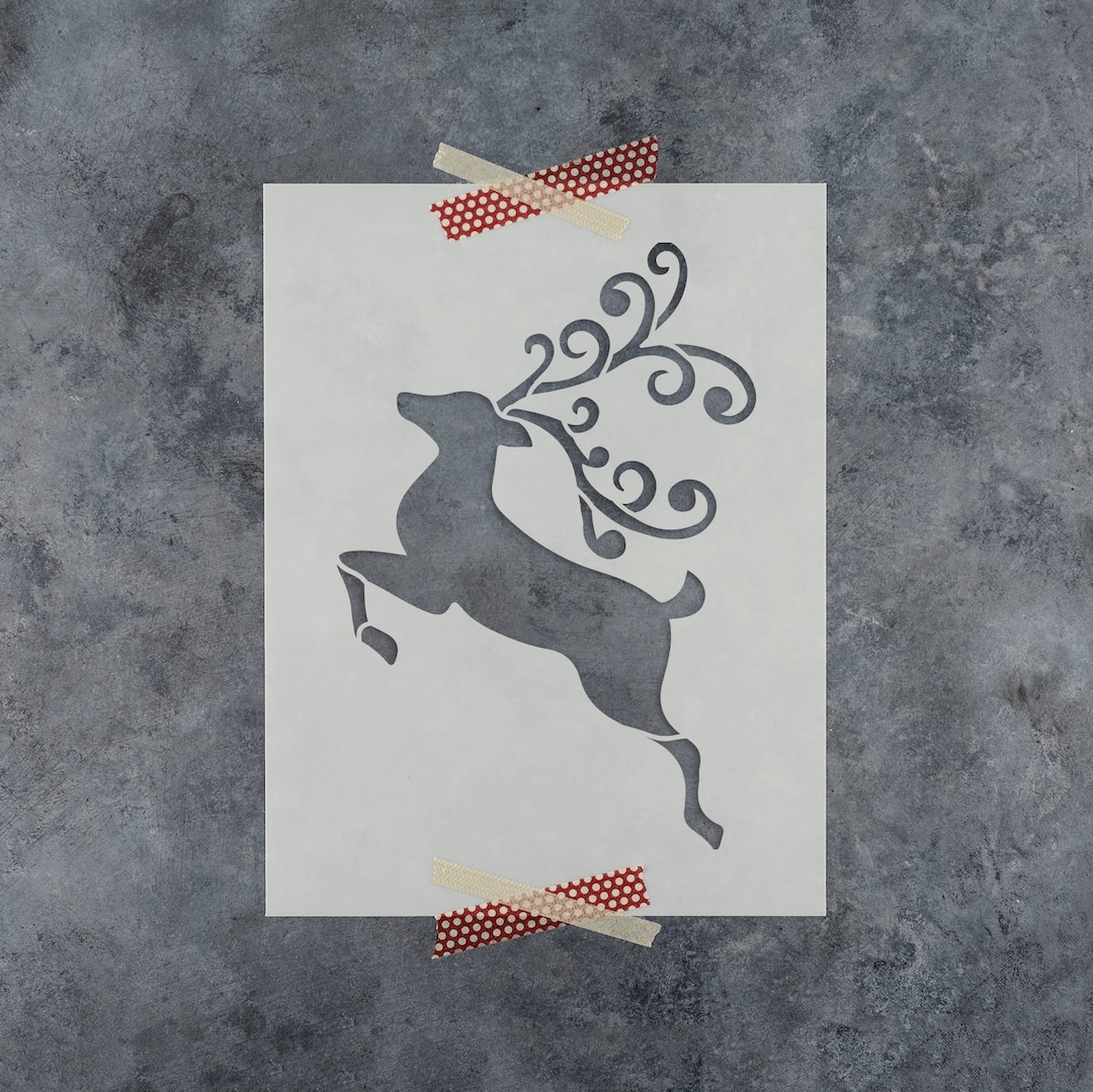 Reindeer Stencil - DIY Reindeer Stencil, Mylar Reindeer Stencils ...