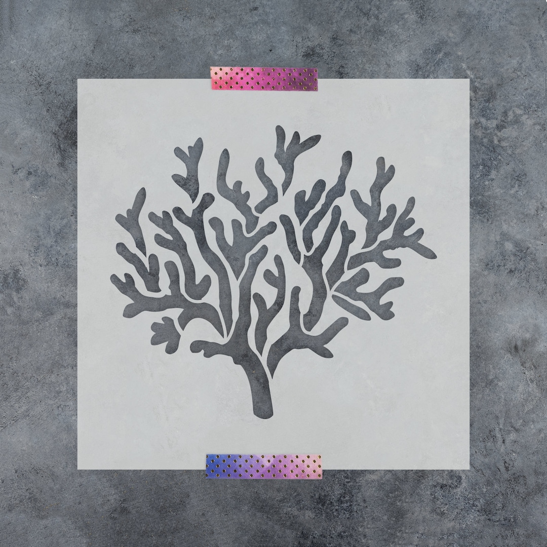 Coral Stencil - Large Coral Stencils, Ocean Stencil, Coral Stencils ...