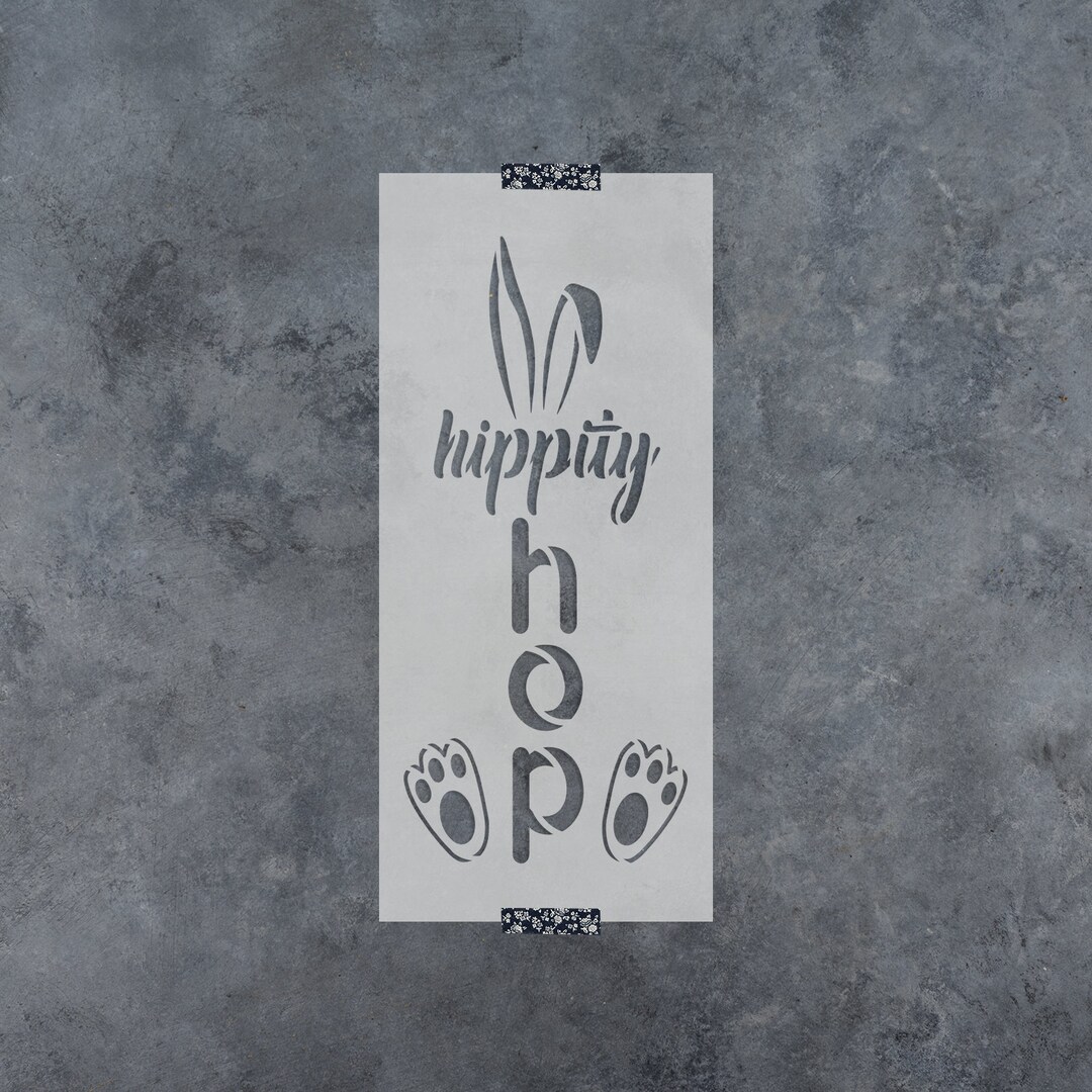 Easter Hippity Hop Bunny Stencil - Easter Stencil, Hippity Hop Stencil ...