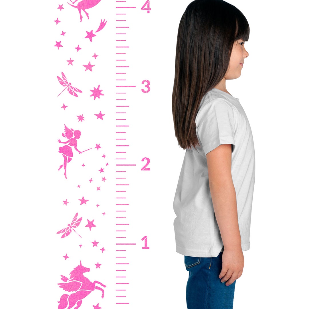 Fairy Unicorn Growth Chart Stencil for Baby Room Wall, Kids Nursery ...