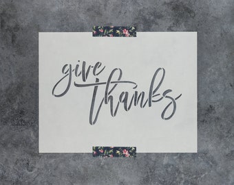 Give Thanks Stencil - Etsy