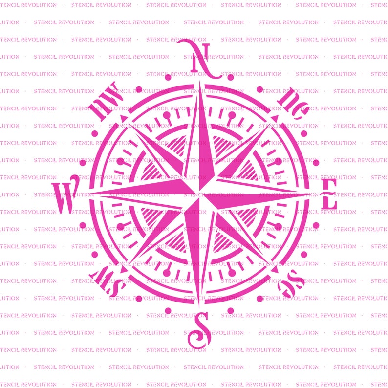 Compass Rose Stencil Durable Crafting Stencil Of A Compass Etsy