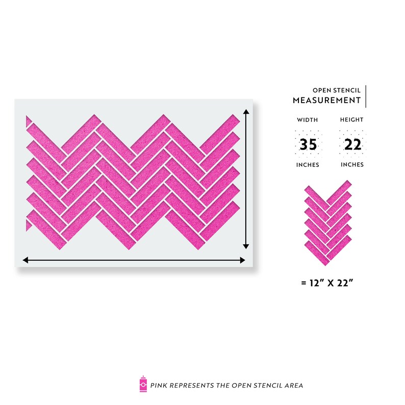 Diagonal Herringbone Tile Pattern Wall Stencil for Large Accent Walls ...