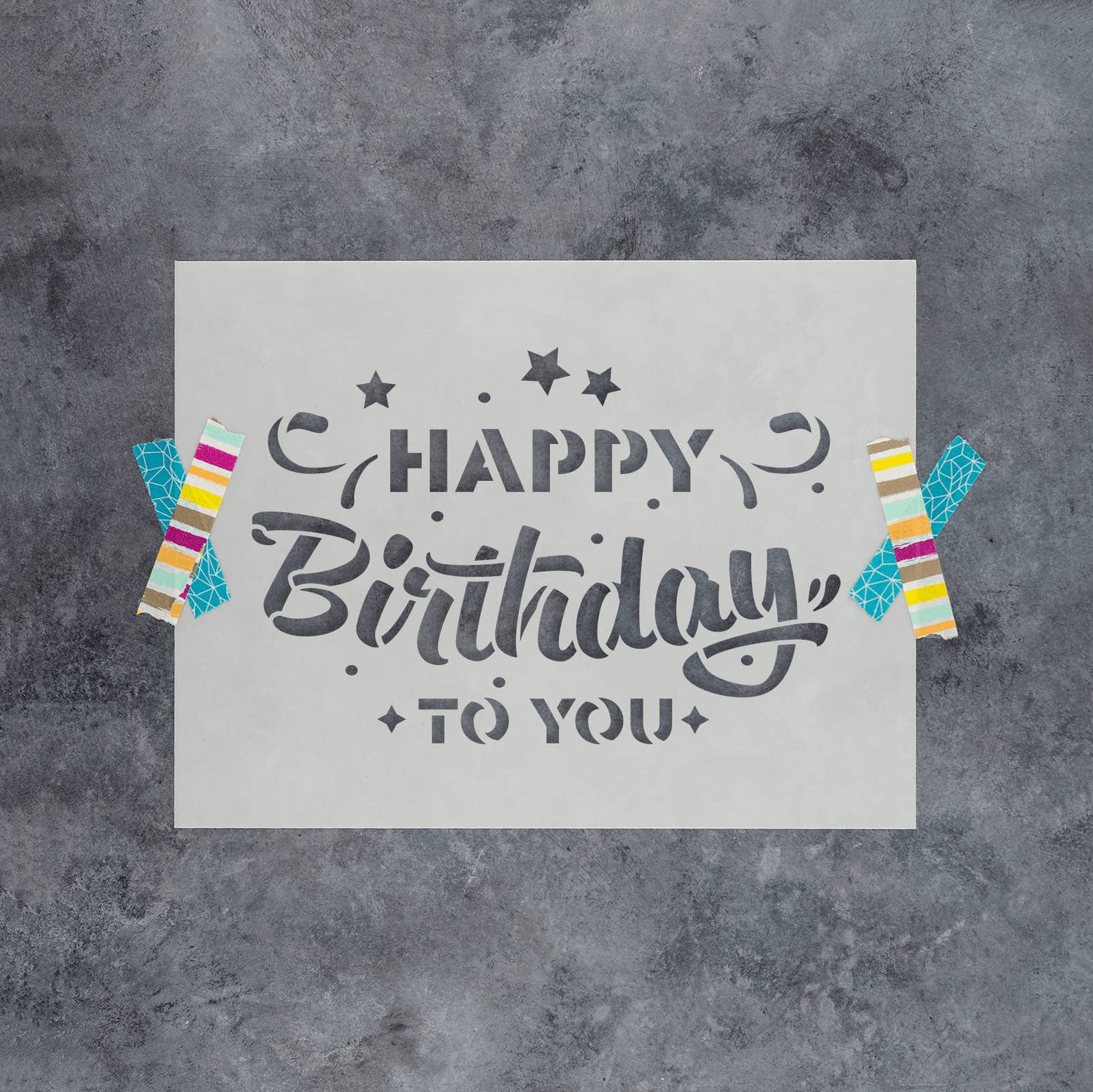 Happy Birthday Stencil - DIY Birthday Stencils, Happy Stencil, Stencil ...